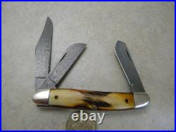Case XX- USA- 5347 D- 5 Dot- 1995- Stag Stockman Knife- Damascus- Box ...