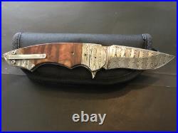 Custom Butch Ball Damascus Scorpion Flipper Folder Folding Knife ...